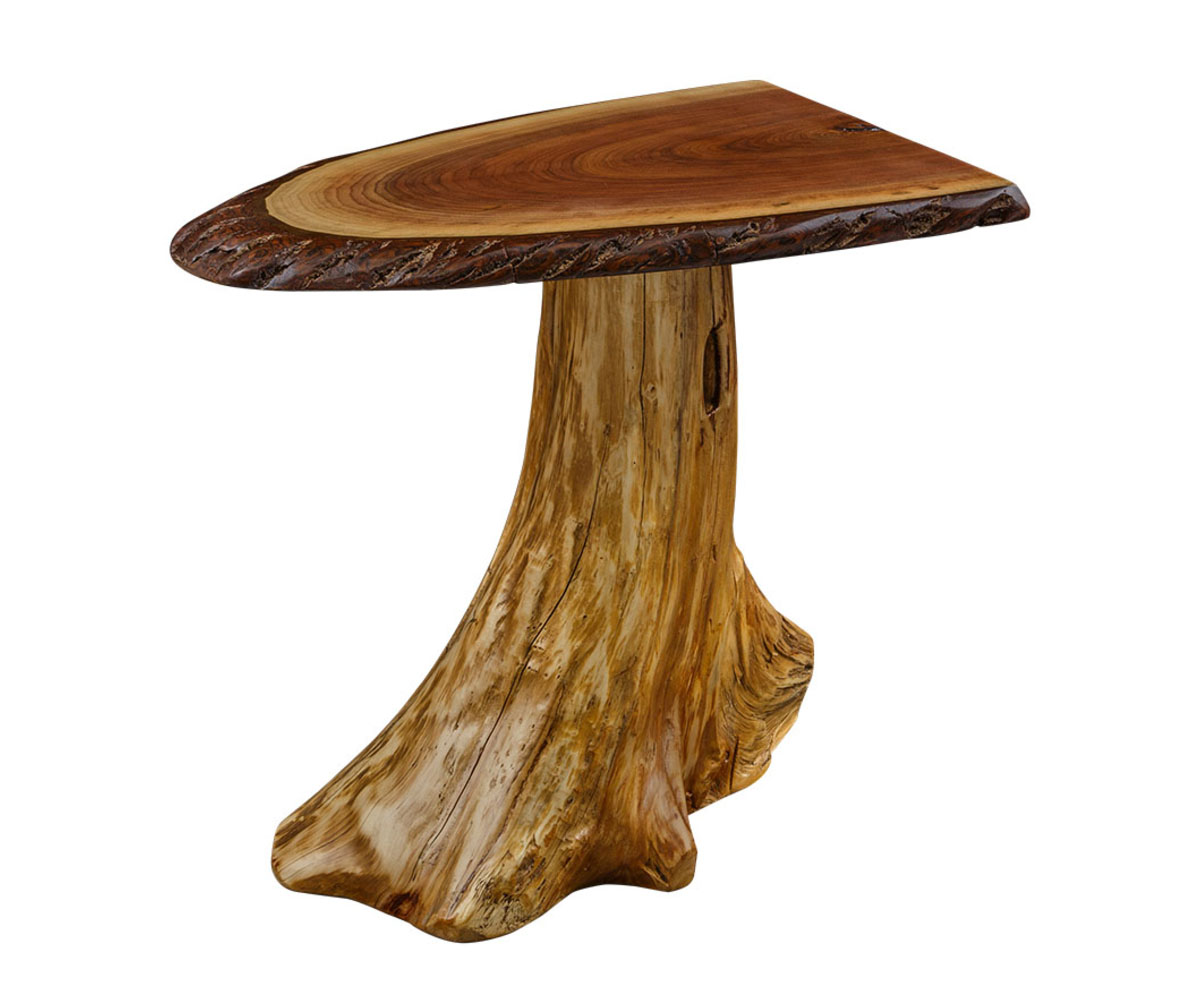 Oval Walnut Swamp Art End Table - Shore Casual Furniture