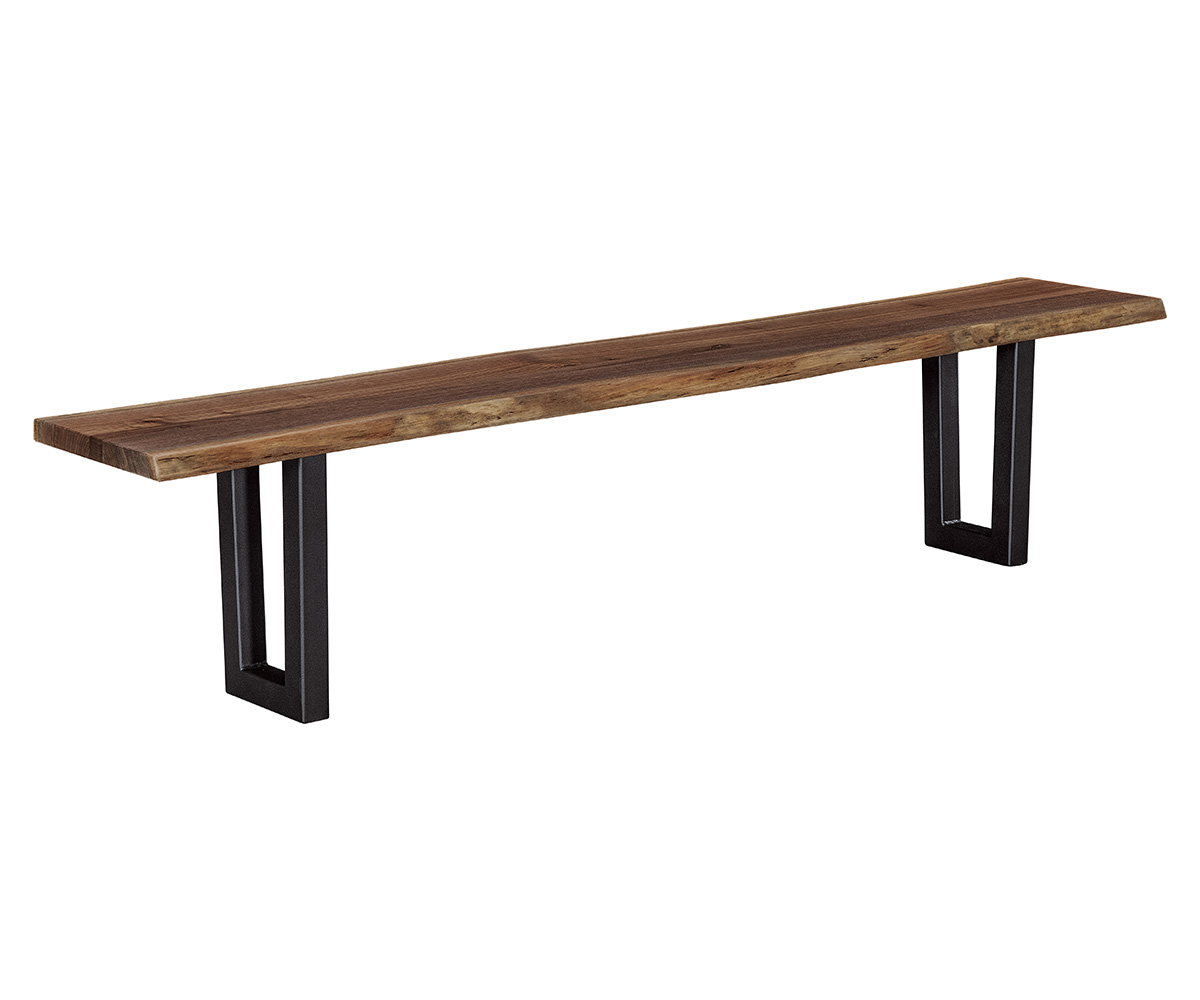 Live Edge Bench with Lifestyle Base - Shore Casual Furniture