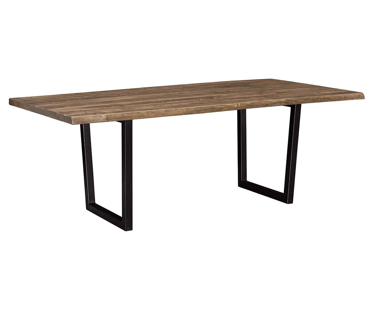 Live Edge Rough Sawn Table With Lifestyle Base - Shore Casual Furniture